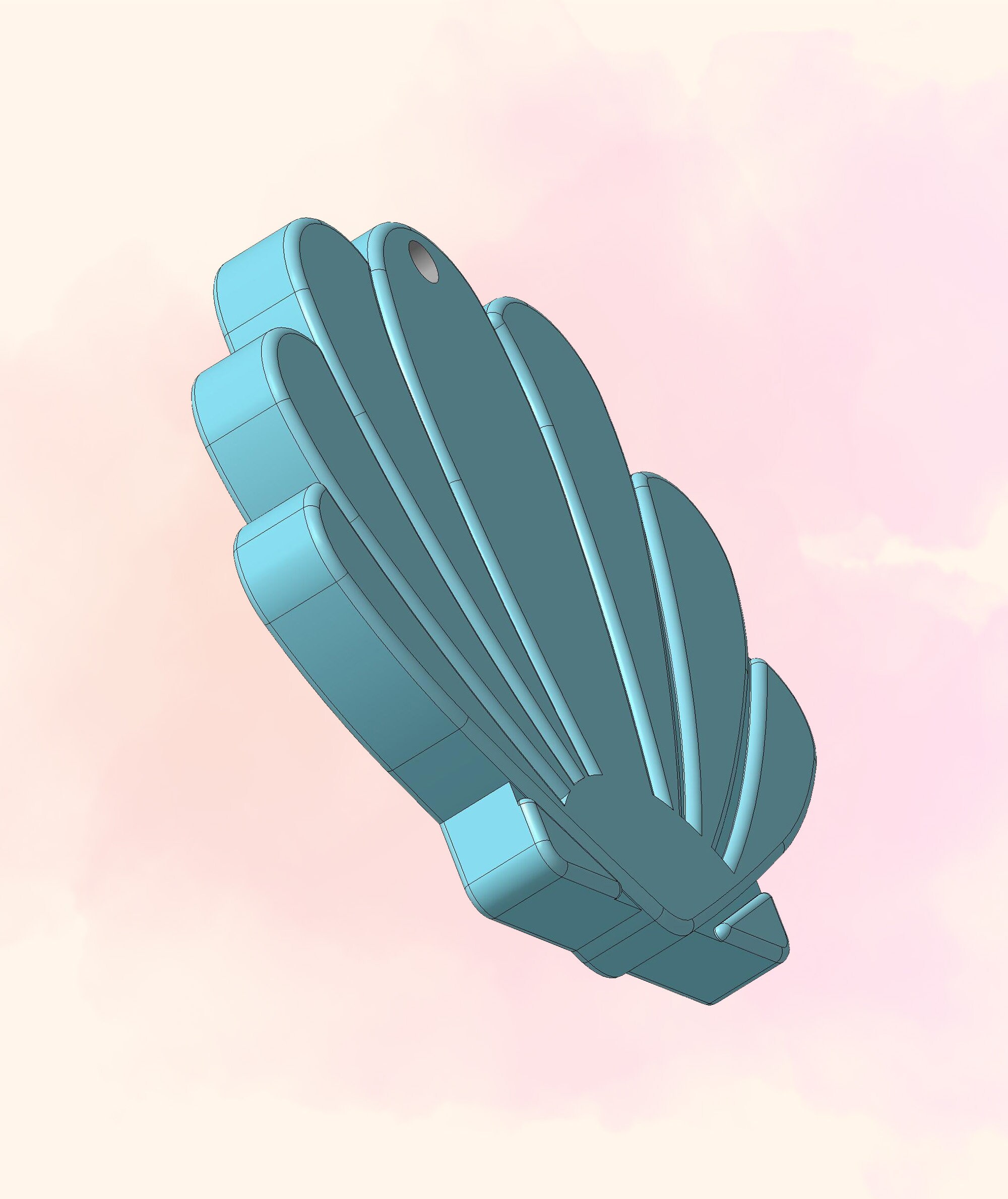 Keychain Seashell Stl File for 3D Printing, Keyring, Personalized Key ...