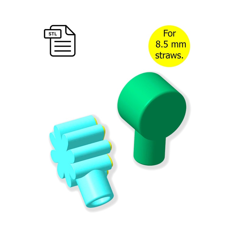 Straws Covers STL Files for 3D Printing, Flower Straw Cover, Instant ...