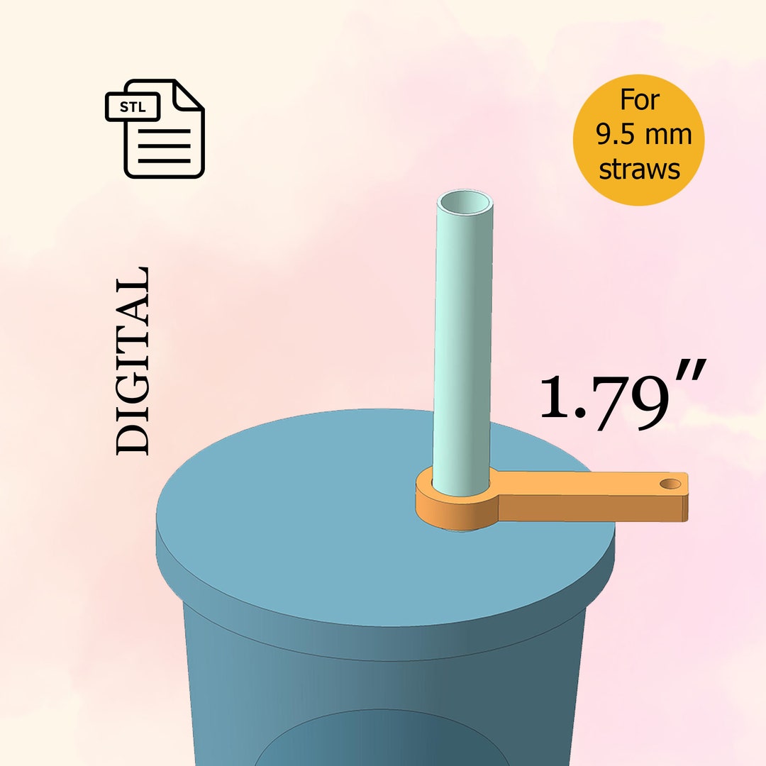 Simple Straw Topper With Attachment for a Charm, STL File for 3D ...