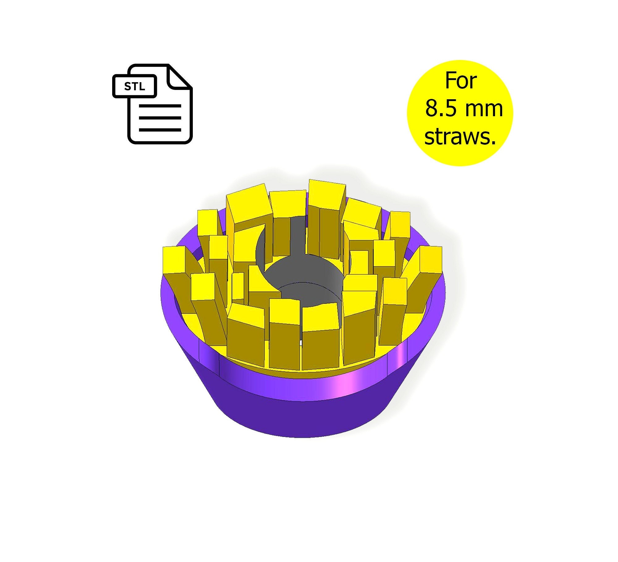 French Fry Straw Topper STL File for 3D Printing Food Straw - Etsy