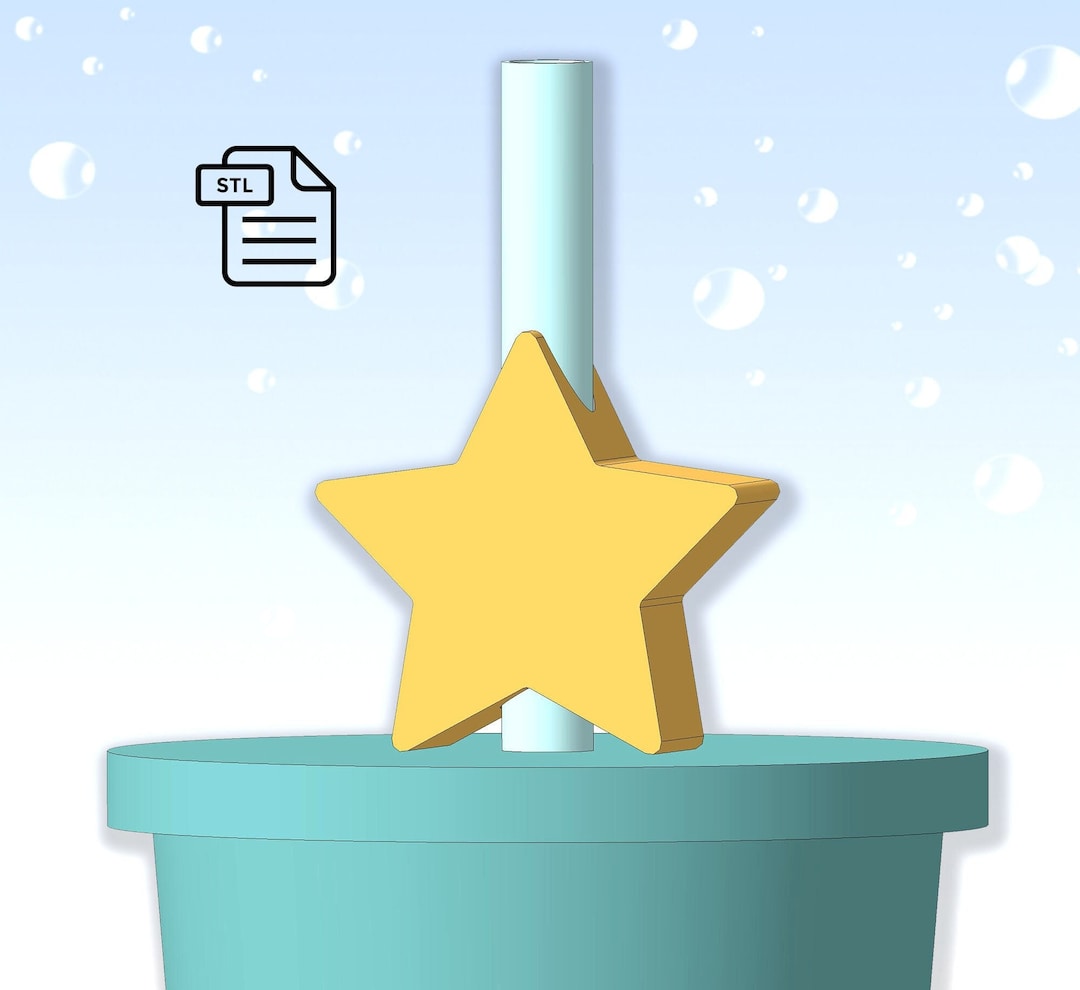 Christmas Star Straw Topper STL File for 3D Printing Digital - Etsy
