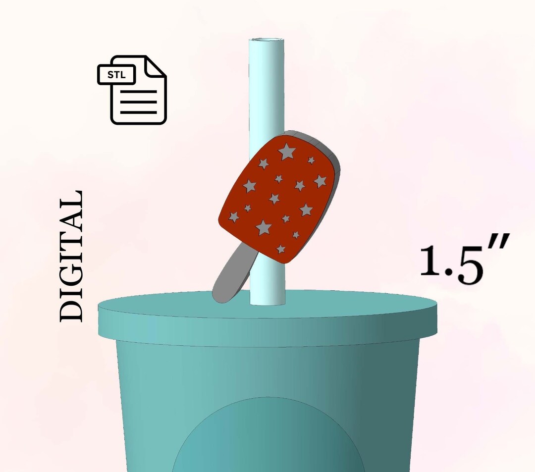 Ice Cream Stl Straw Topper, Dessert STL File for 3d Printing, 3d Print ...