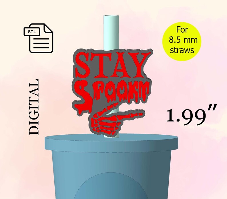 Stay Spooky Halloween Straw Topper STL File for 3d Printing - Etsy