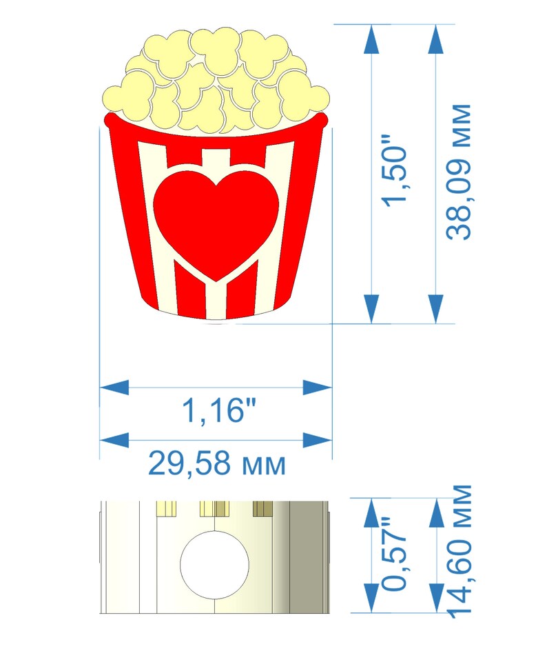 Popcorn Straw Topper STL File for 3D Printing Engaged Love - Etsy
