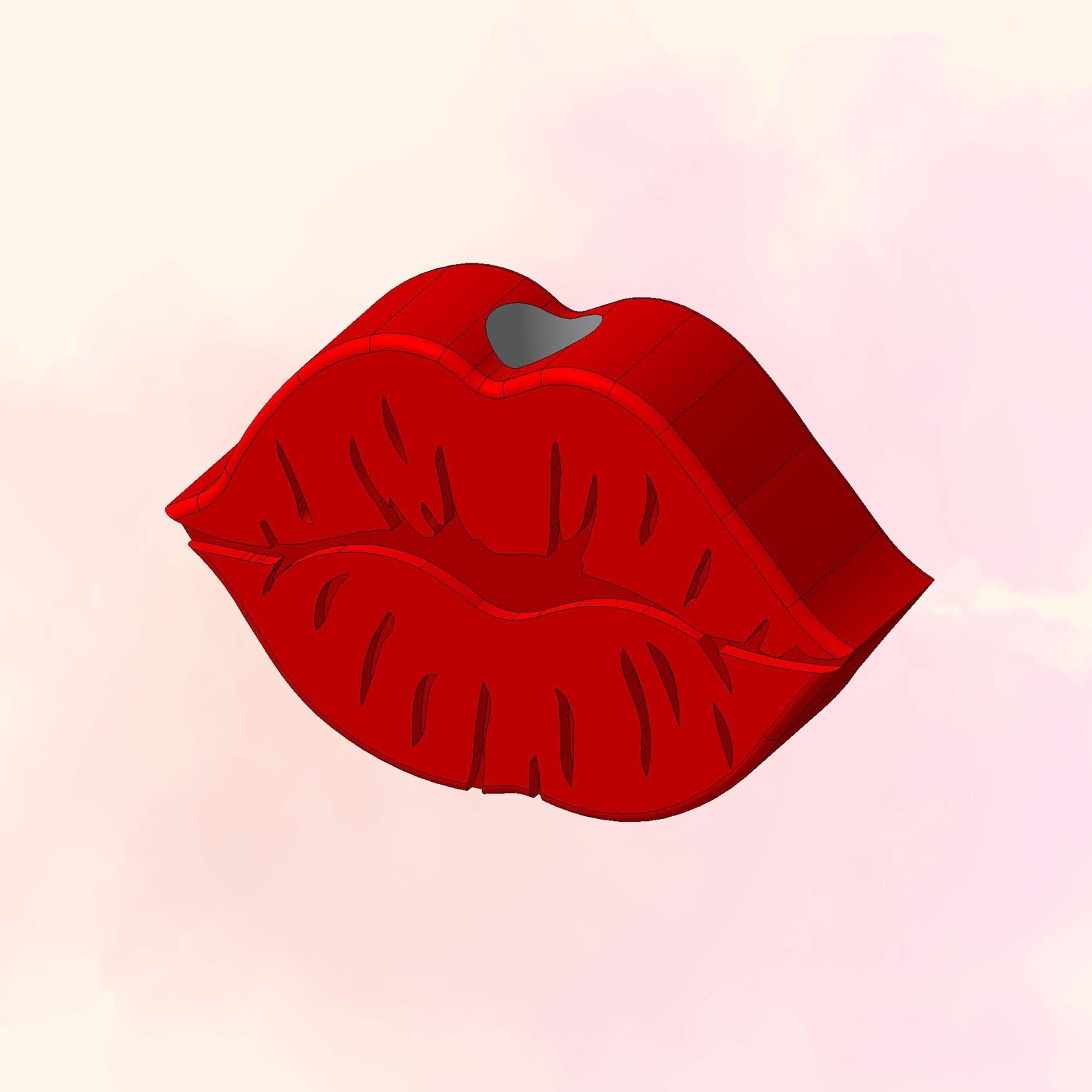 Lips, Kiss Straw Topper STL File for 3D Printed, Valentines' Day, Love ...