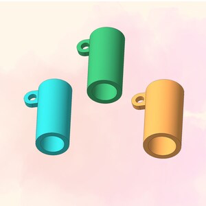 Bundle Simple Straw Covers With Attachment for a Charm, STL Files for ...