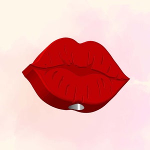 Lips, Kiss Straw Topper STL File for 3D Printed, Valentines' Day, Love ...