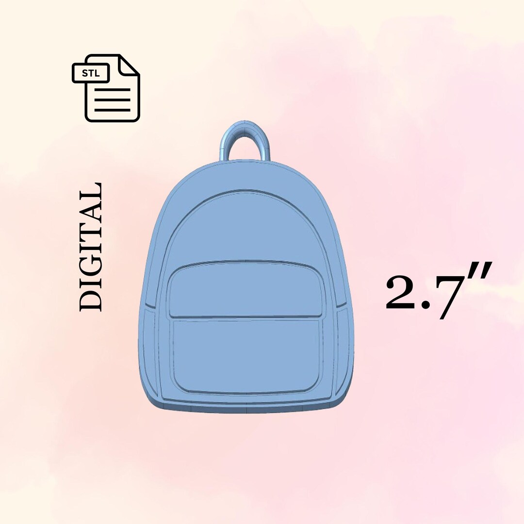 Keychain Backpack Stl File for 3d Printing, School Bag, Personalized ...
