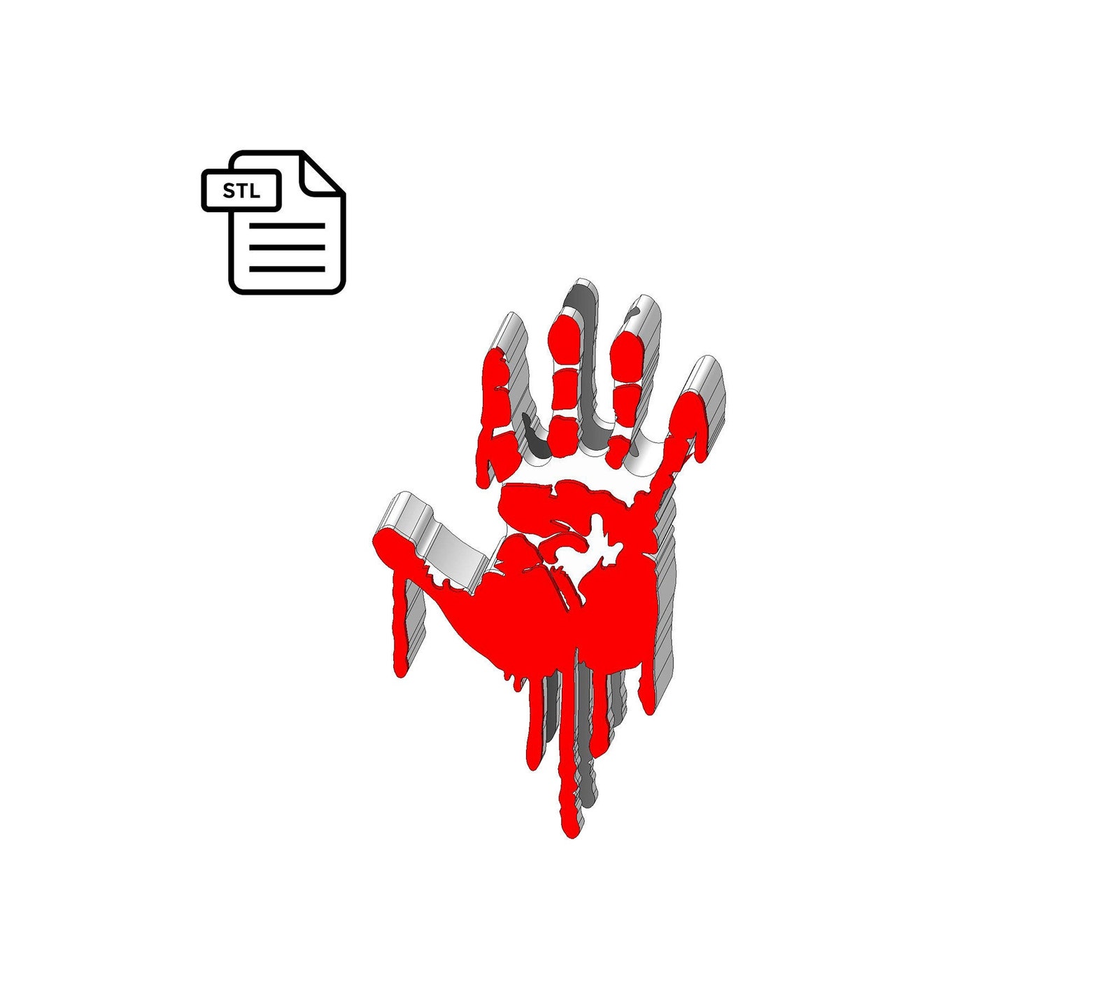 Bloody Handprint Scary Straw Topper Stl File for 3D Printing - Etsy