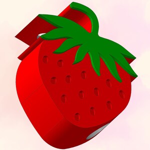 3d Print File Strawberry Straw Topper, STL File for 3D Printing, Baby ...