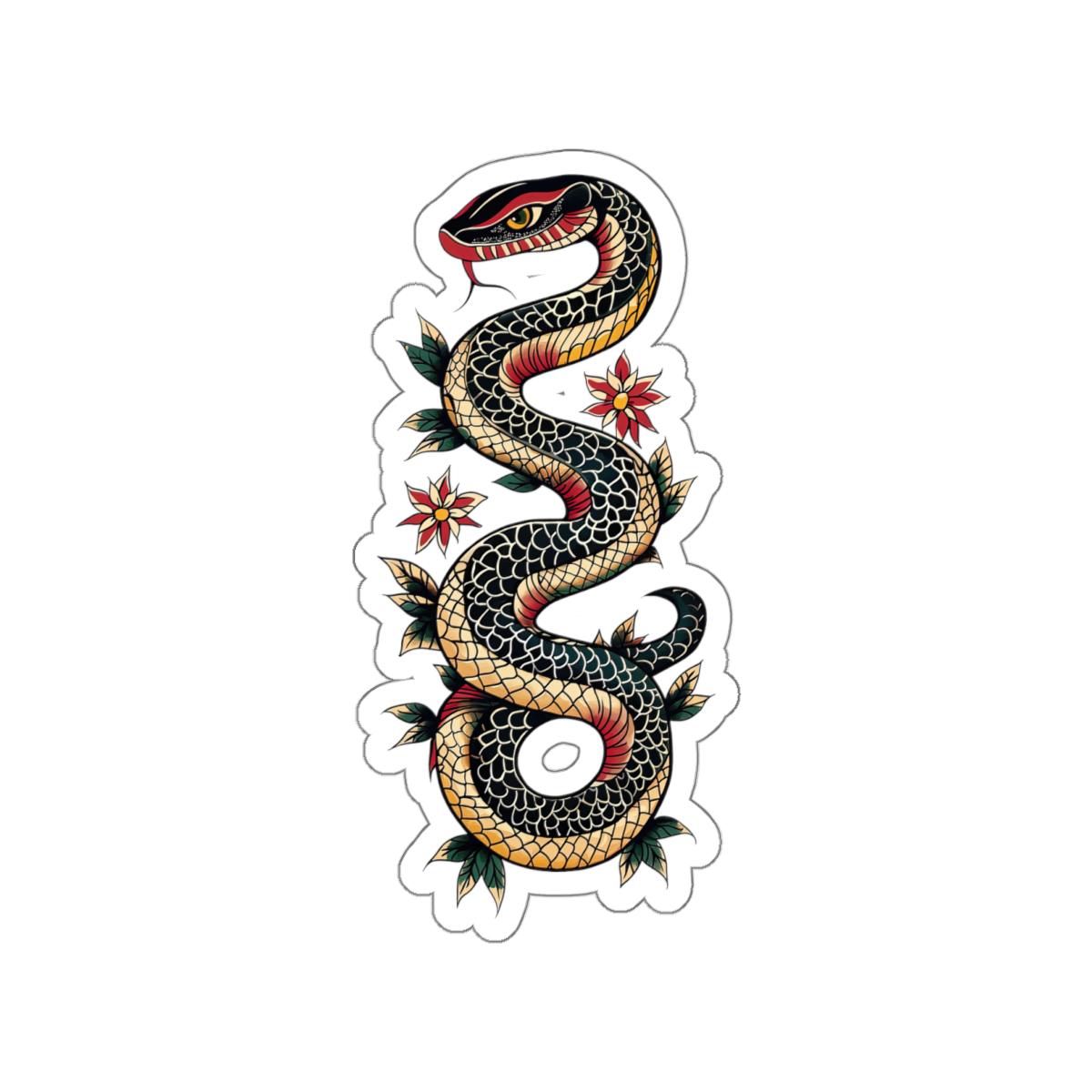 Snake Waterproof Sticker, Old School Tattoo Style, Die-cut Stickers for ...