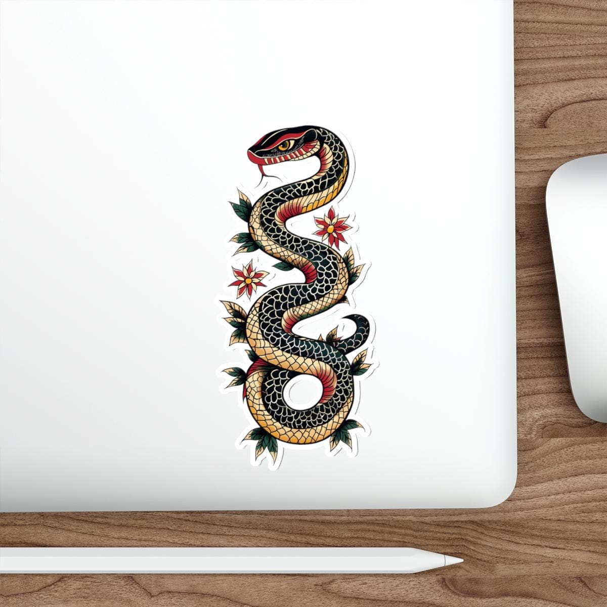 Snake Waterproof Sticker, Old School Tattoo Style, Die-cut Stickers for ...