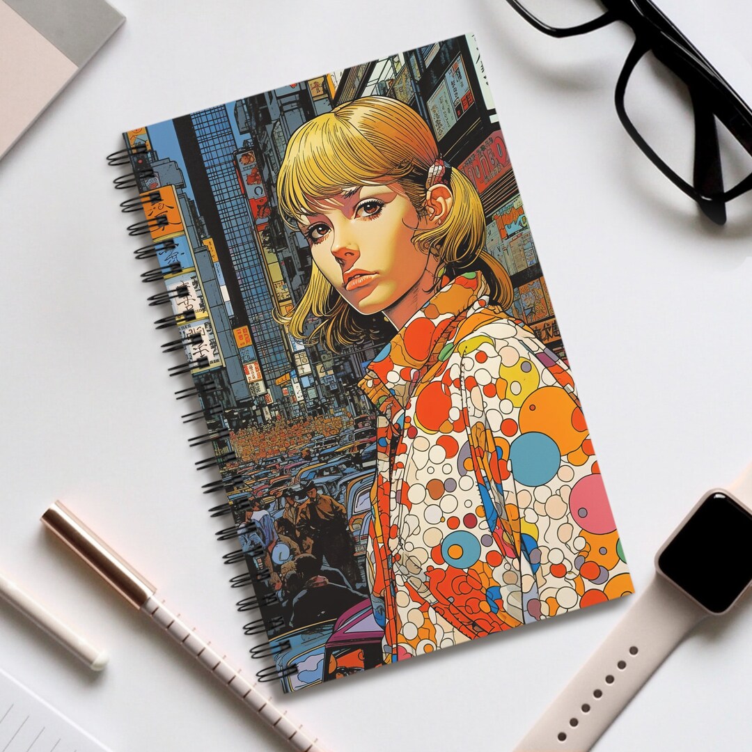 Anime Girl Spiral Notebook Journal A5 With Lined, Dotted, Blank or Task ...