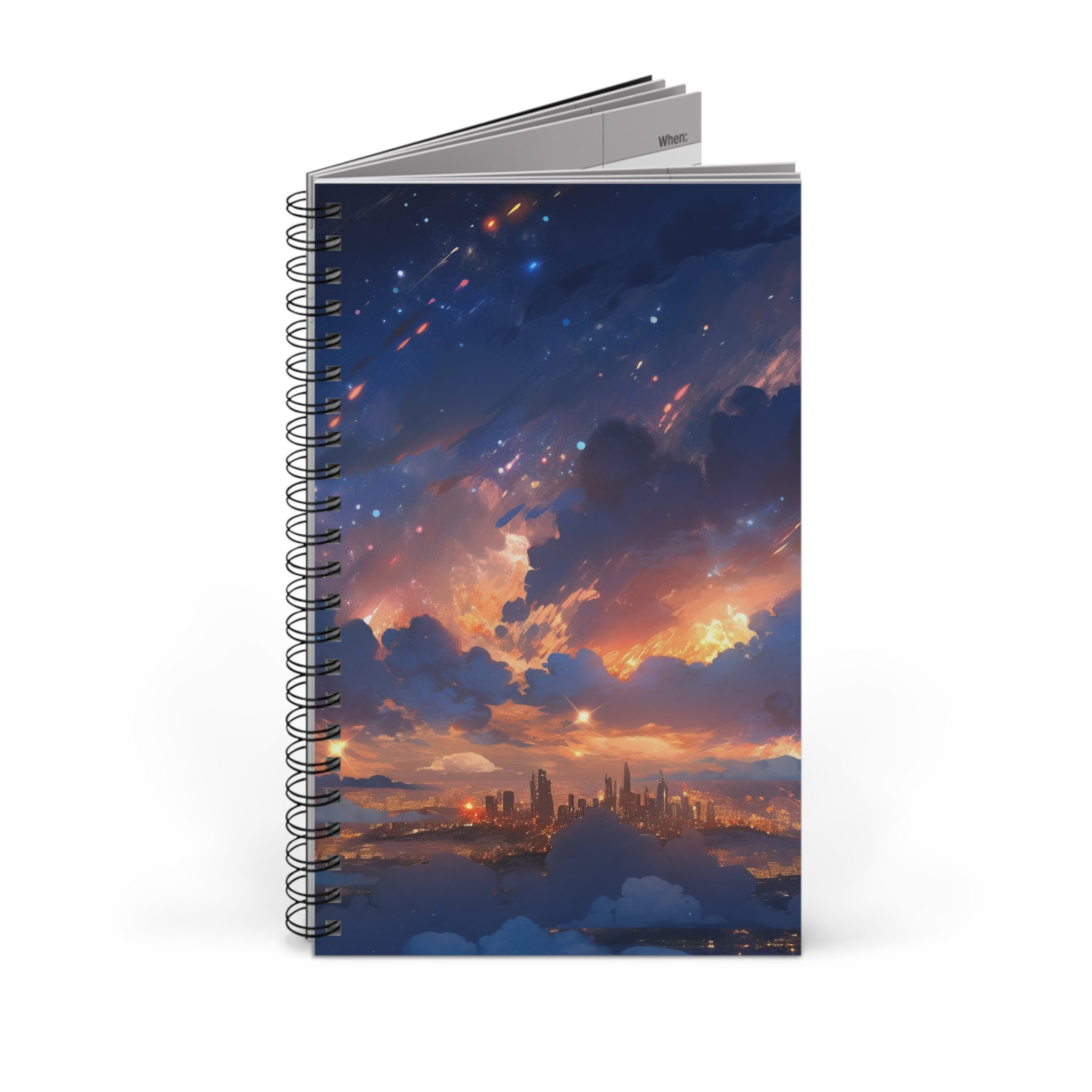 Dreamy Starry Sky Anime Artwork Notebook, A5 Sketchbook, Stars and ...