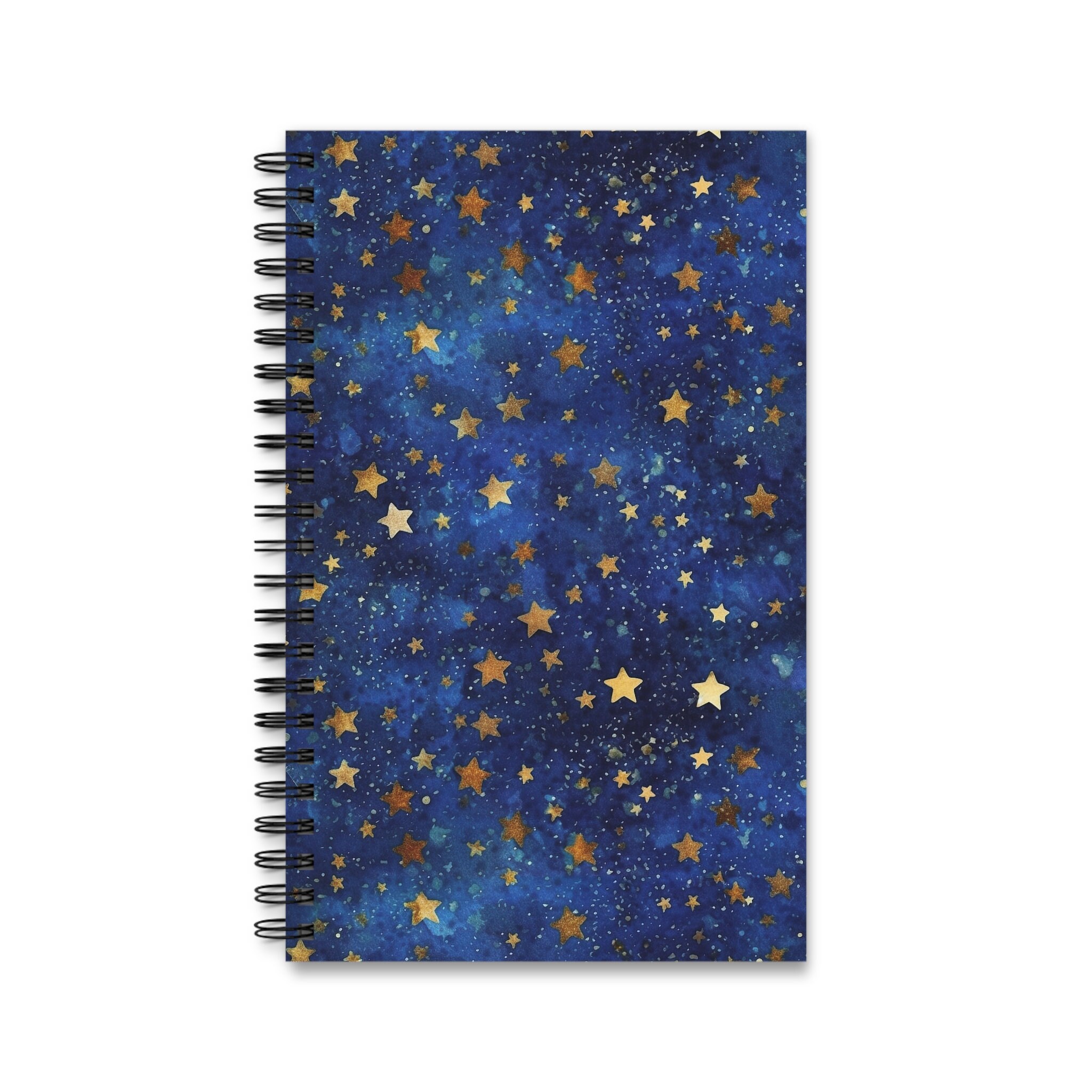 Blue Watercolour Sky With Stars Spiral Journal With Lined Dotted Blank ...