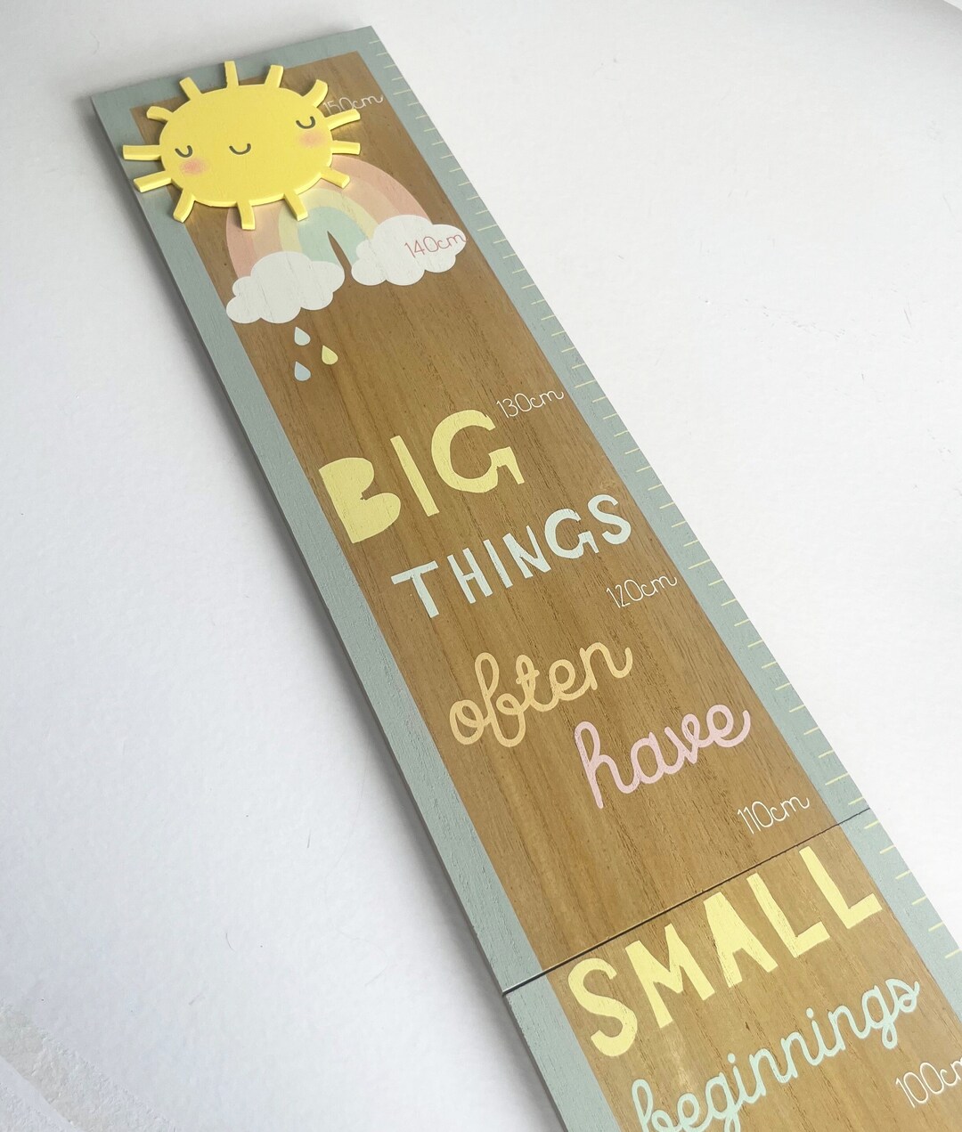 Wooden Rainbow Height Chart Baby / Children's Rainbow Bedroom Decor up ...