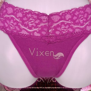 Vixen Lace Contrast Thong Hotwife Qos Queen of Spades Thong Slutwear : Slutgear Slut Clothing ...