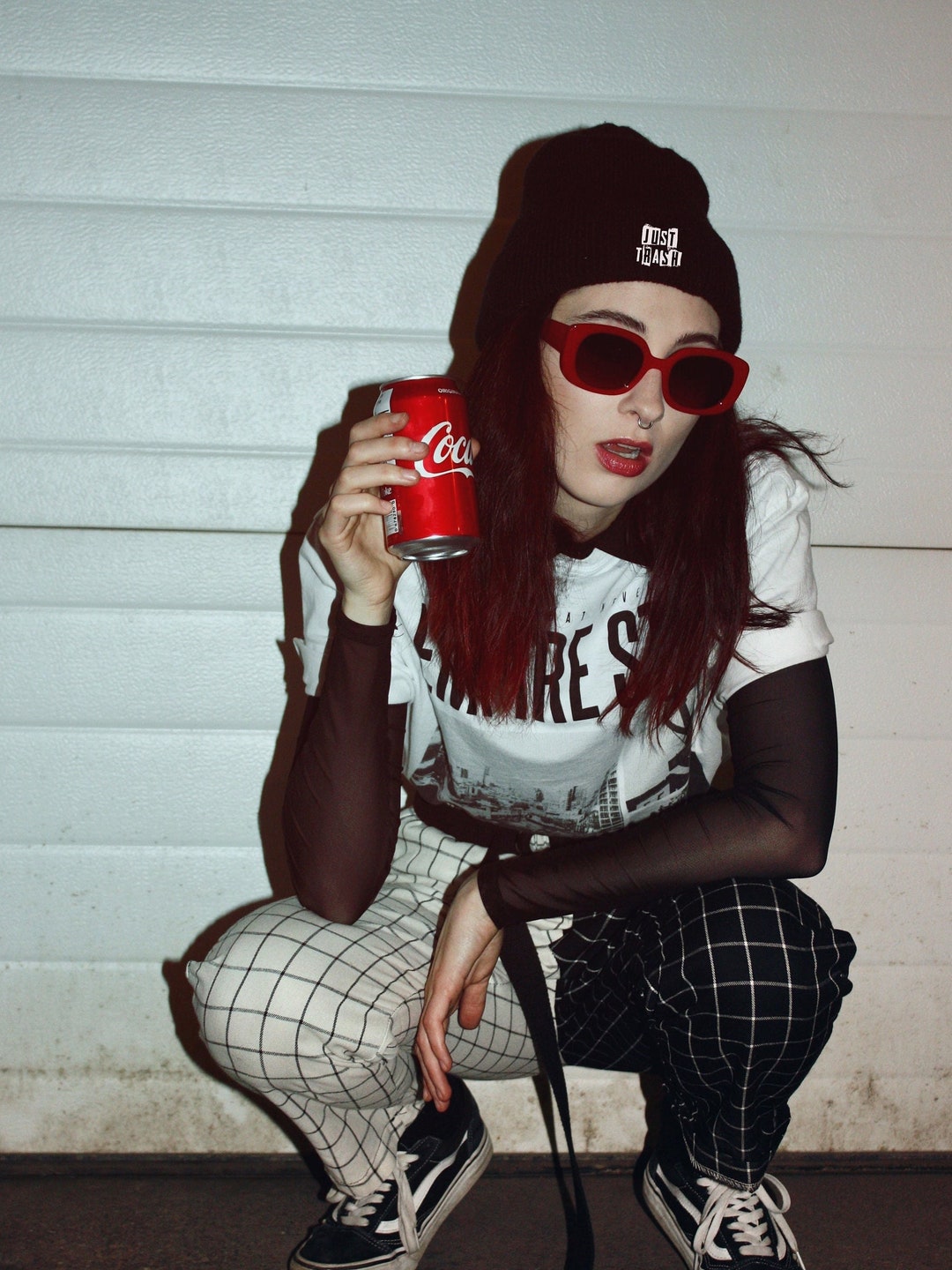 Embroidered Beanie | Just Trash | Grunge Apparel | Punk Accessories - Etsy