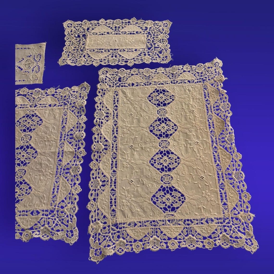 Handmade Lace Table Mats From Early 20th Century. - Etsy