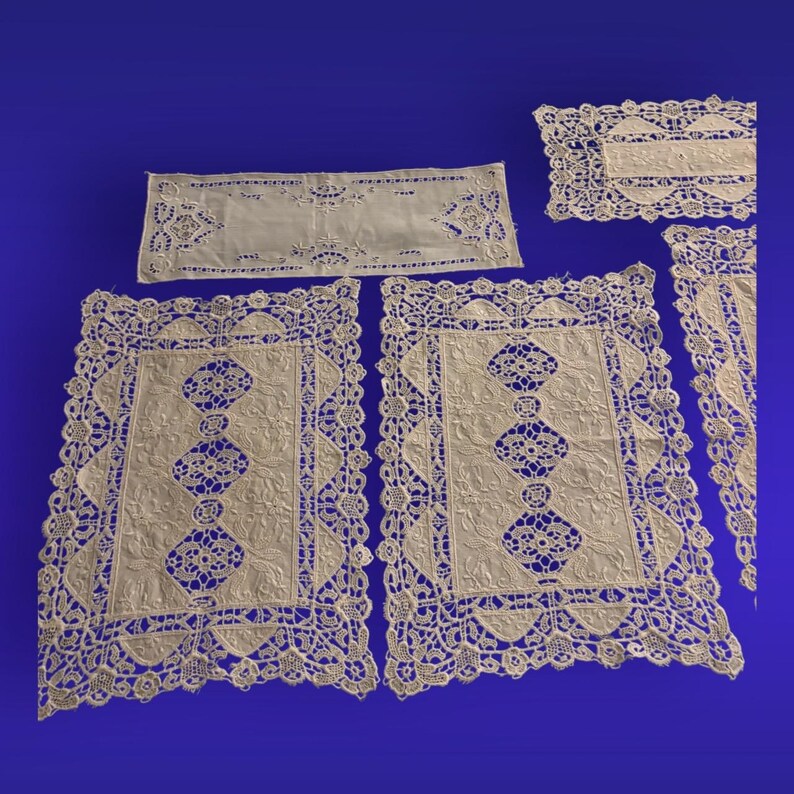 Handmade Lace Table Mats From Early 20th Century. - Etsy