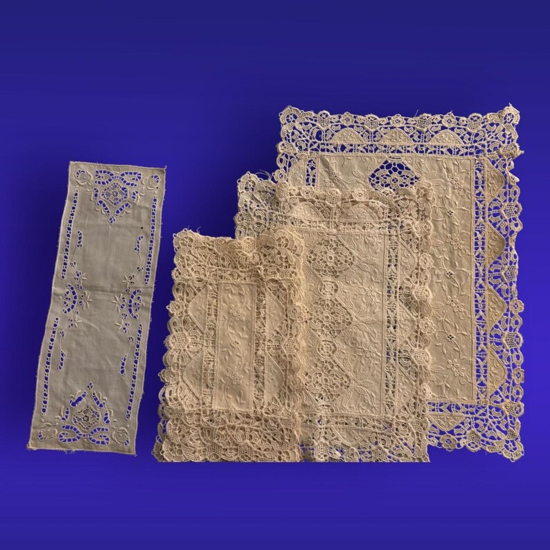 Handmade Lace Table Mats From Early 20th Century. - Etsy