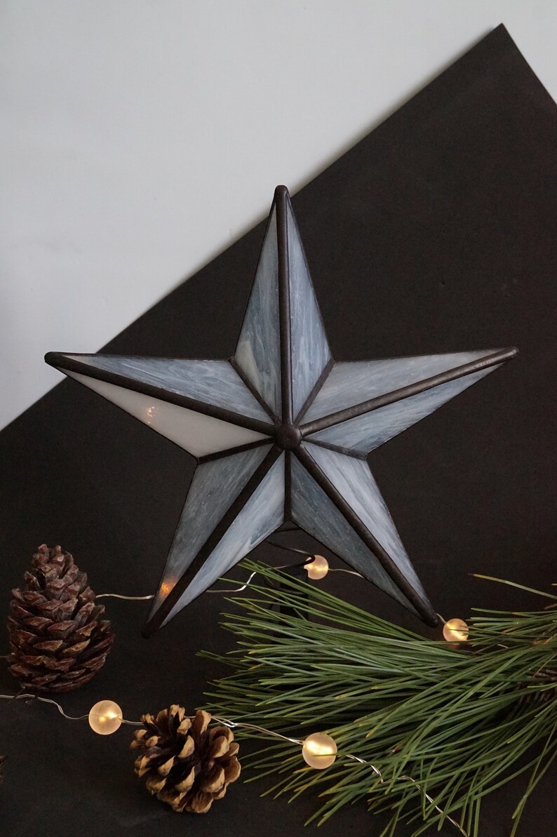 Glass Tree Topper Christmas Star Tree Topper Christmas - Etsy