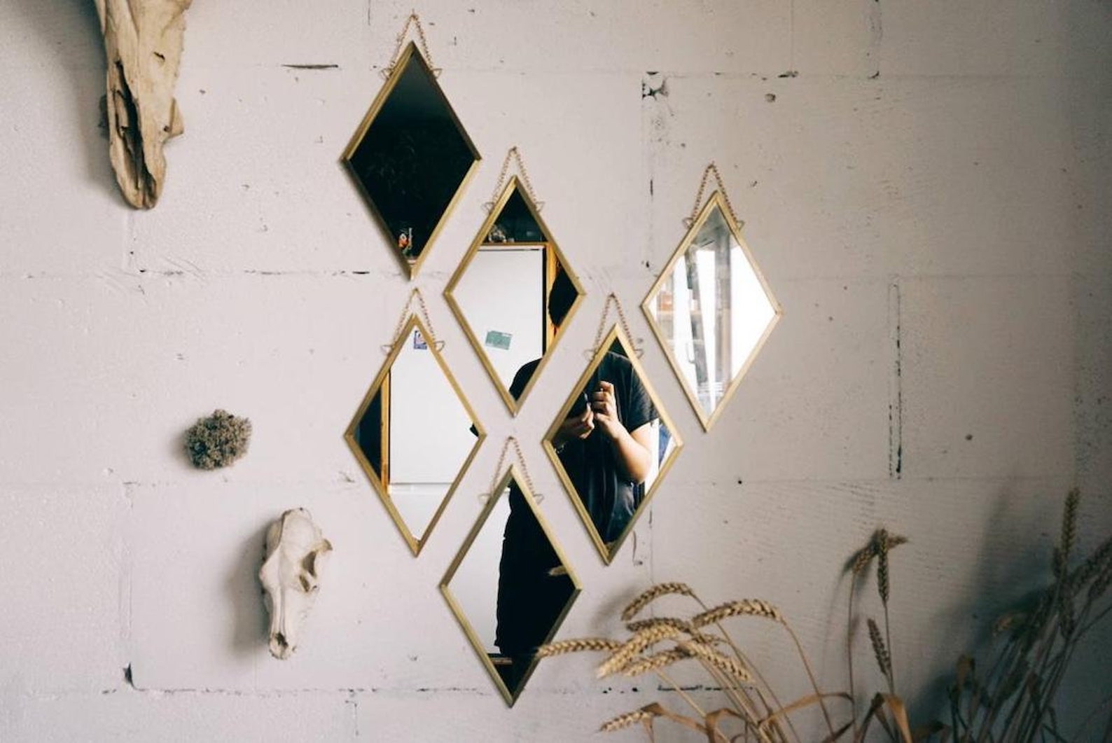 Rhombus Mirror Set Mirror Wall Decor Small Wall Mirror - Etsy