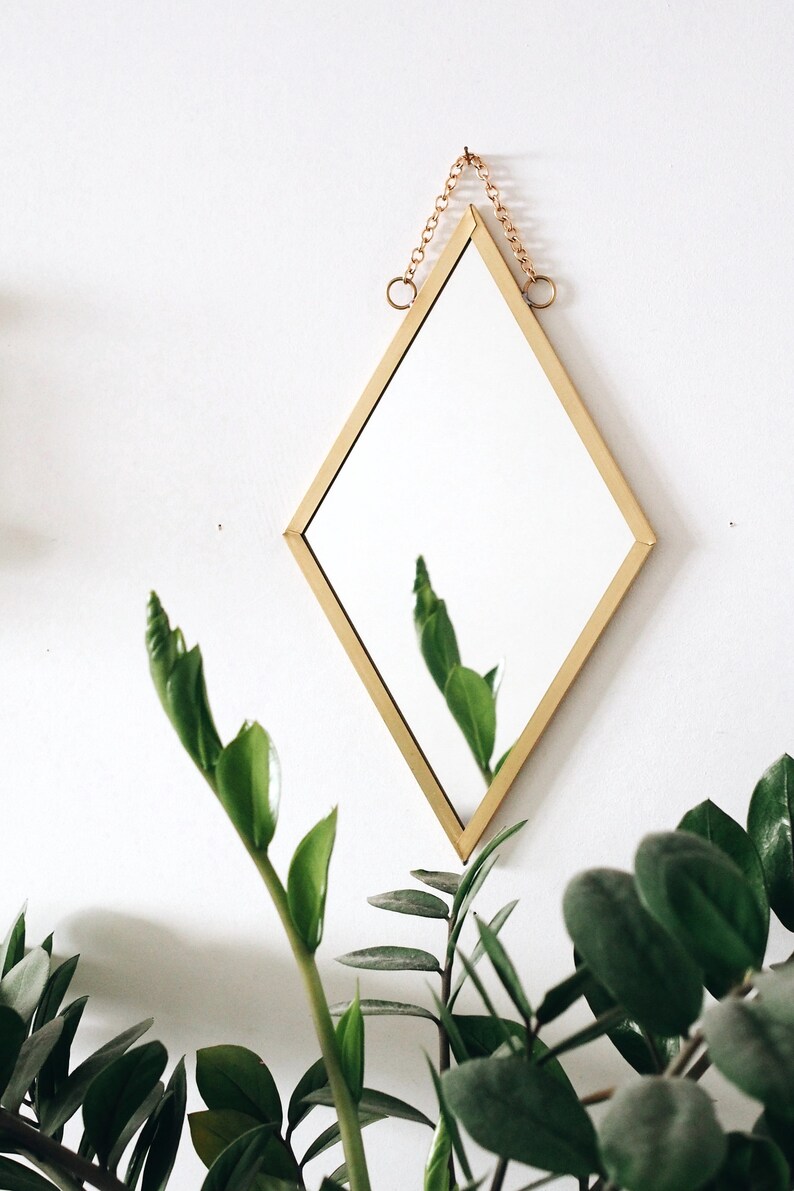 Rhombus Mirror Set Mirror Wall Decor Small Wall Mirror - Etsy