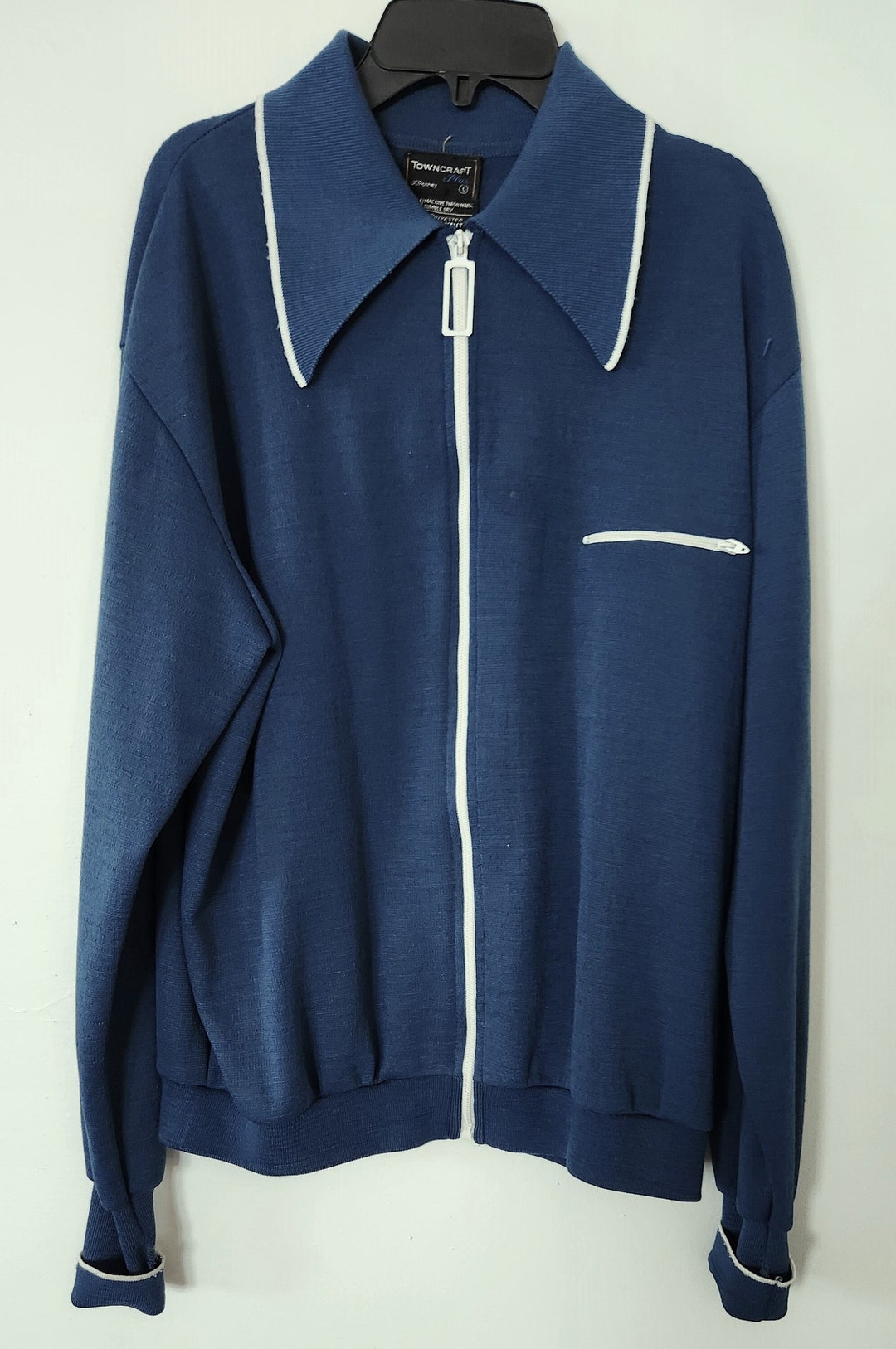 Amazing Vintage Towncraft 60s Zip up Cardigan Blue and White Men's Size Large Great Condition - Etsy