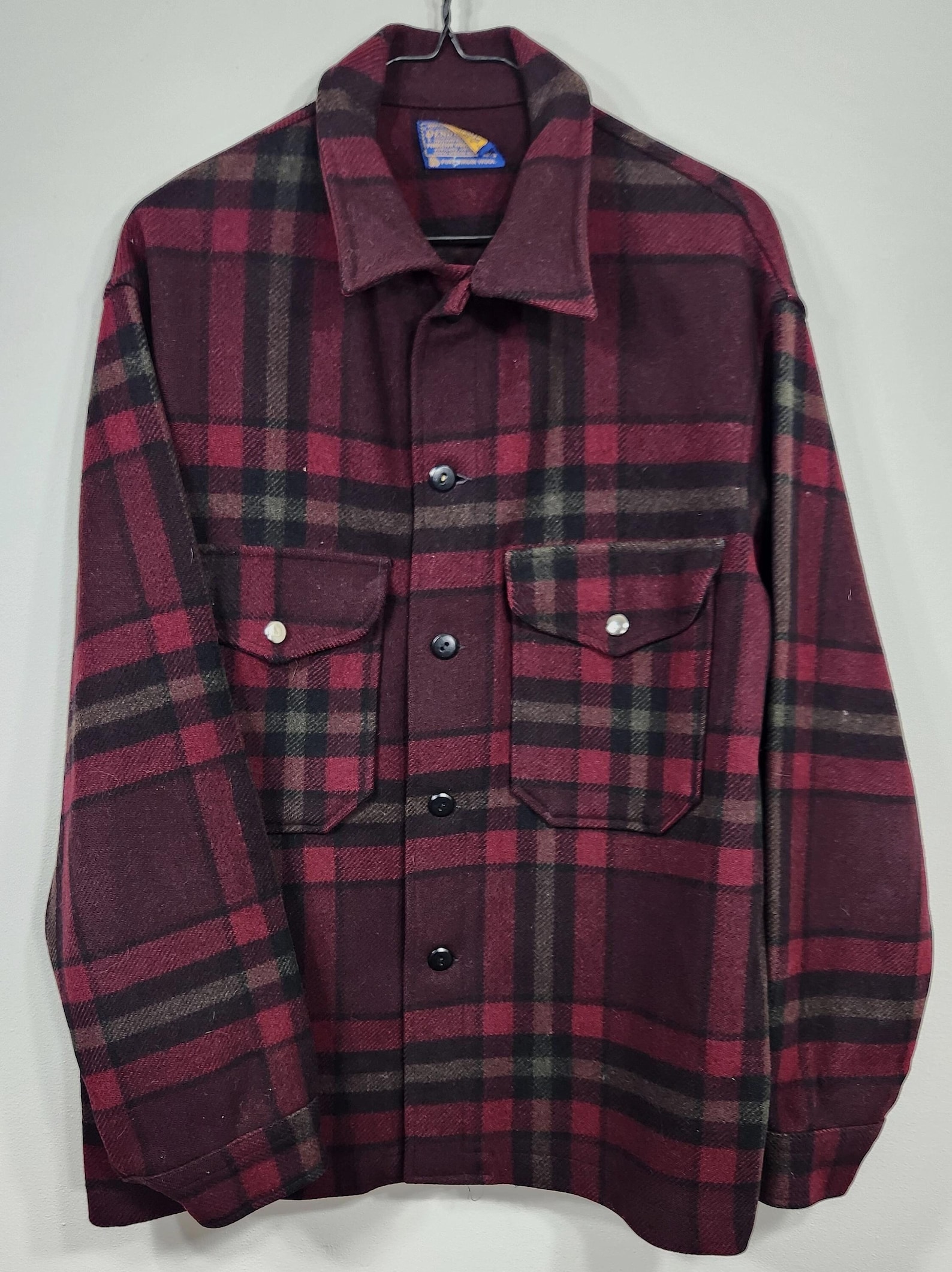 Vintage Pendleton 70s Cruiser Jacket Wool Plaid Red/black/olive Size ...