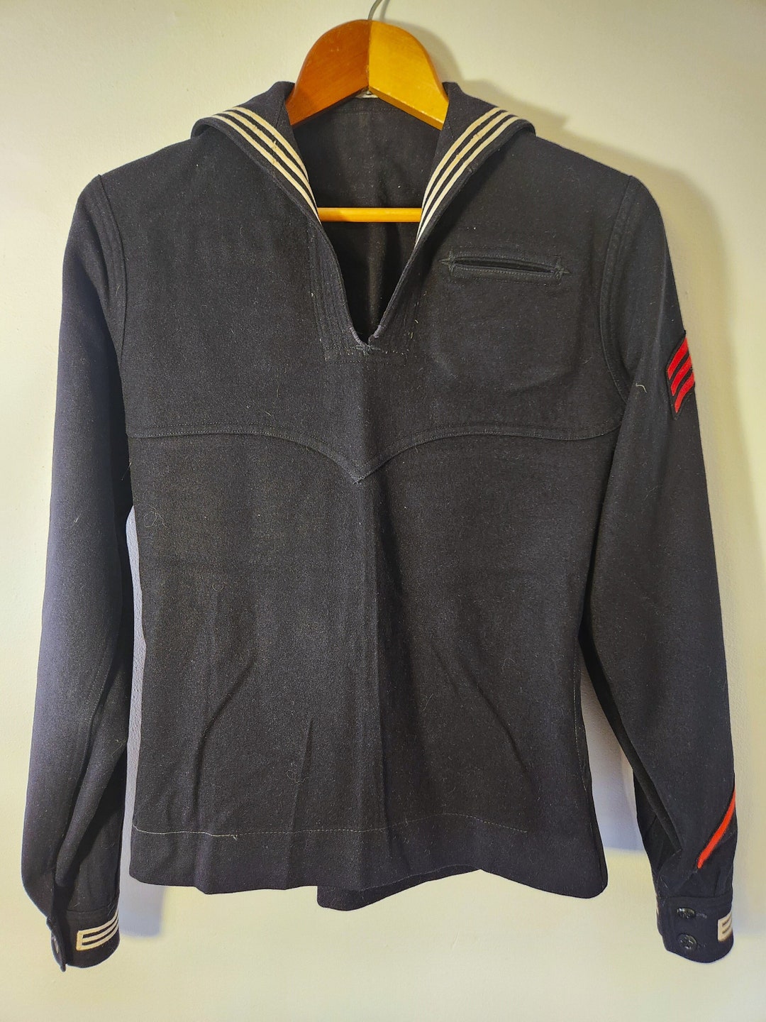 Vintage WWII US Navy Wool Jumper, E-3 Rank, Side Zip - Etsy