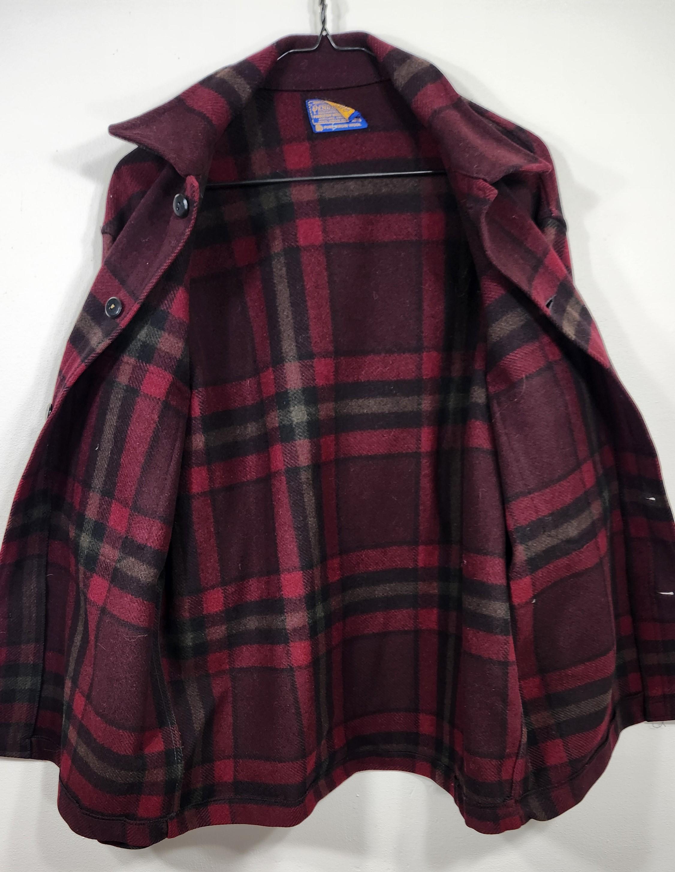 Vintage Pendleton 70s Cruiser Jacket Wool Plaid Red/black/olive Size Medium - Etsy