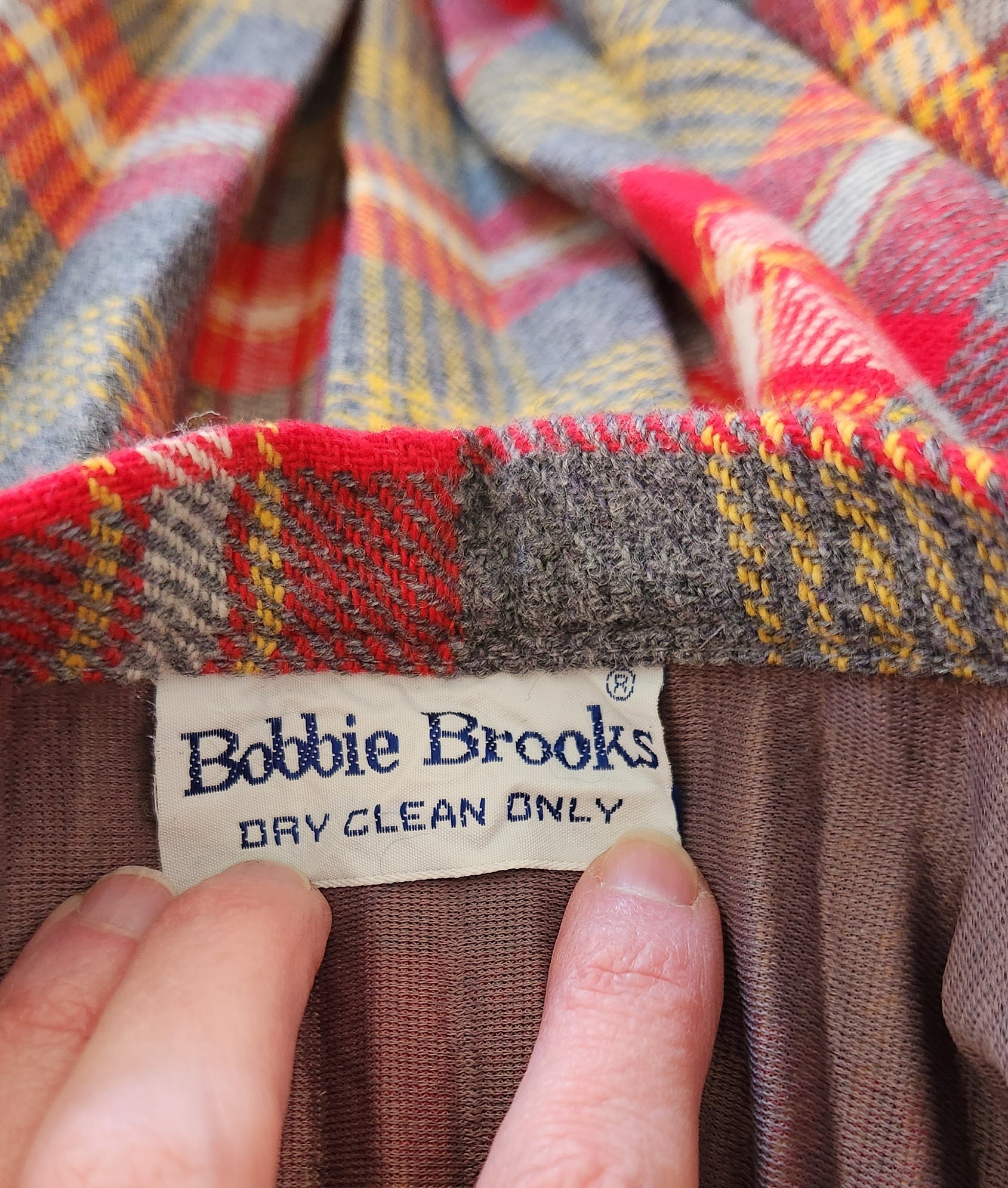 Bobbie Brooks Plaid Skirt Red Gray Yellow Pleated Long Size Small - Etsy