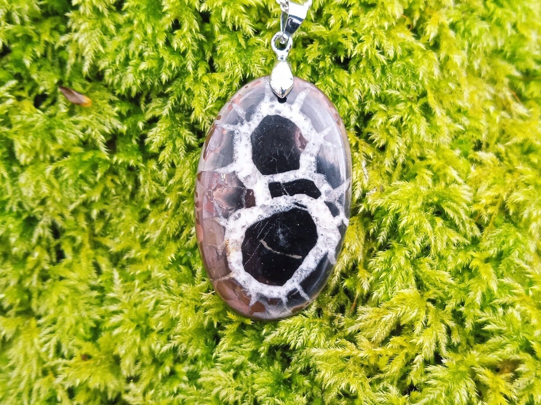 Natural Septaria Stone Pendant Oval or Round Shape Grade AAA Quality ...