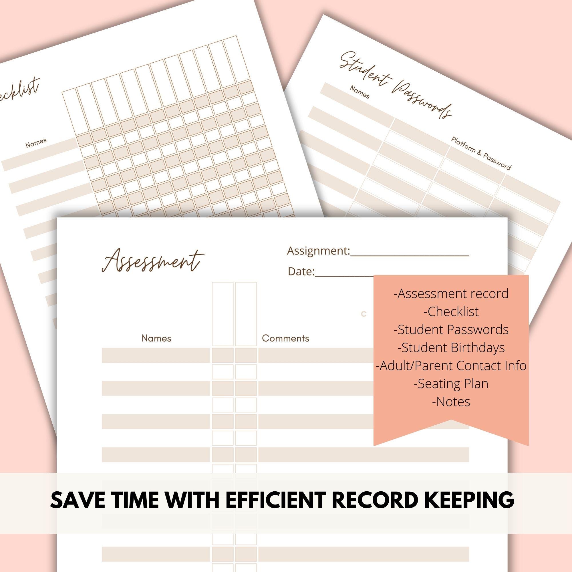 2024-2025 Boho Pink Rainbow Printable Teacher Planner/8.5 X 11 Letter ...