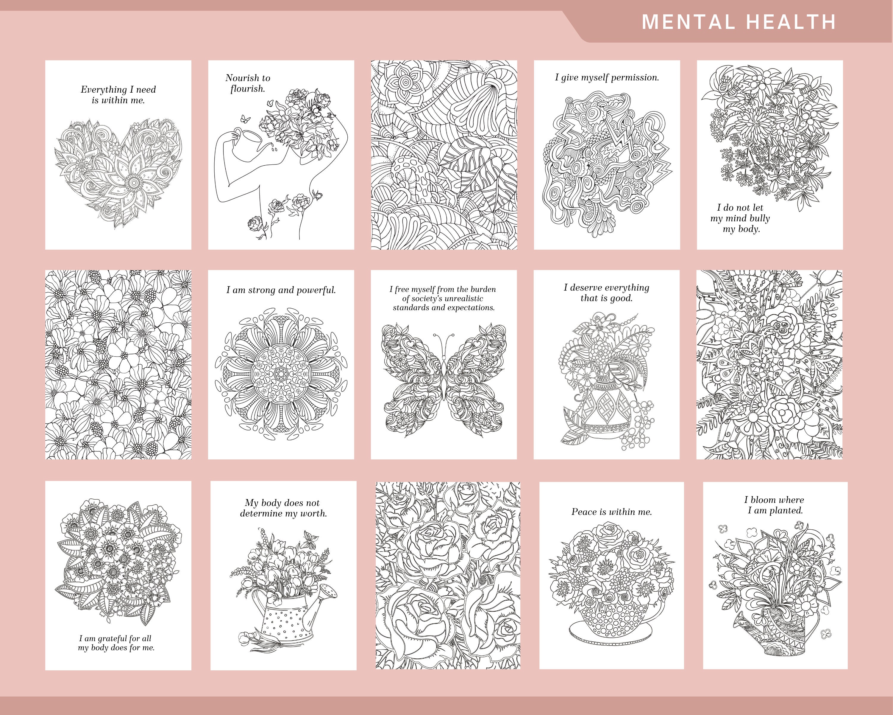 Eating Disorder Recovery Coloring Pages | Digital Download, Printable ...