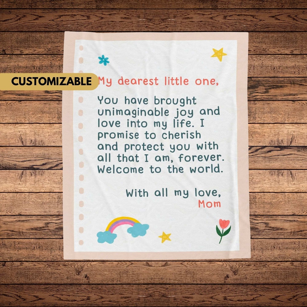 Personalized Letter to Baby Blanket for Kids, Sweet Custom Nursery ...