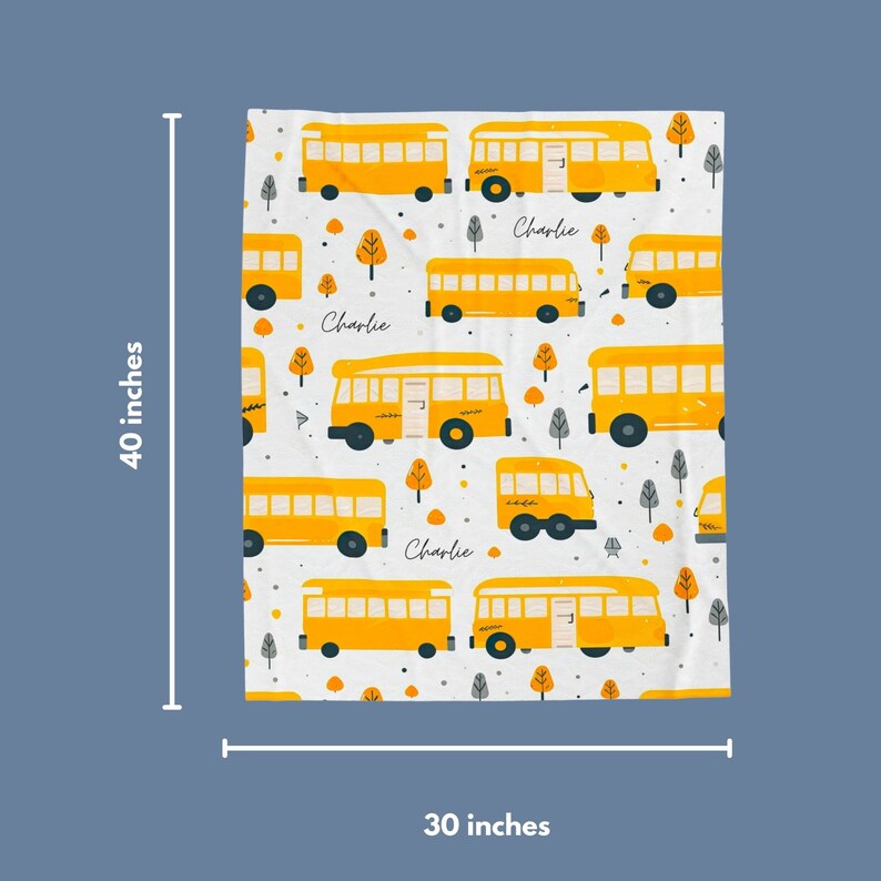 Personalized School Bus Blanket for Kids Custom Monogrammed - Etsy
