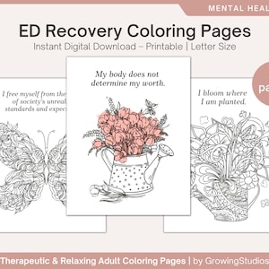 Eating Disorder Recovery Coloring Pages | Digital Download, Printable ...