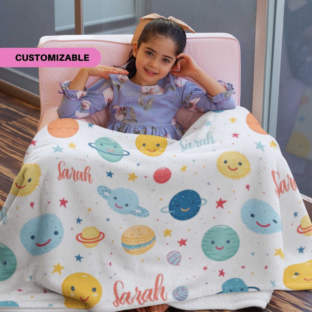 Personalized Space Blanket for Kids, Science Lover Name Blanket for ...