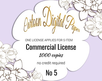 LIMITED Commercial License for 5 Products. NO Credit Required. CL - Etsy