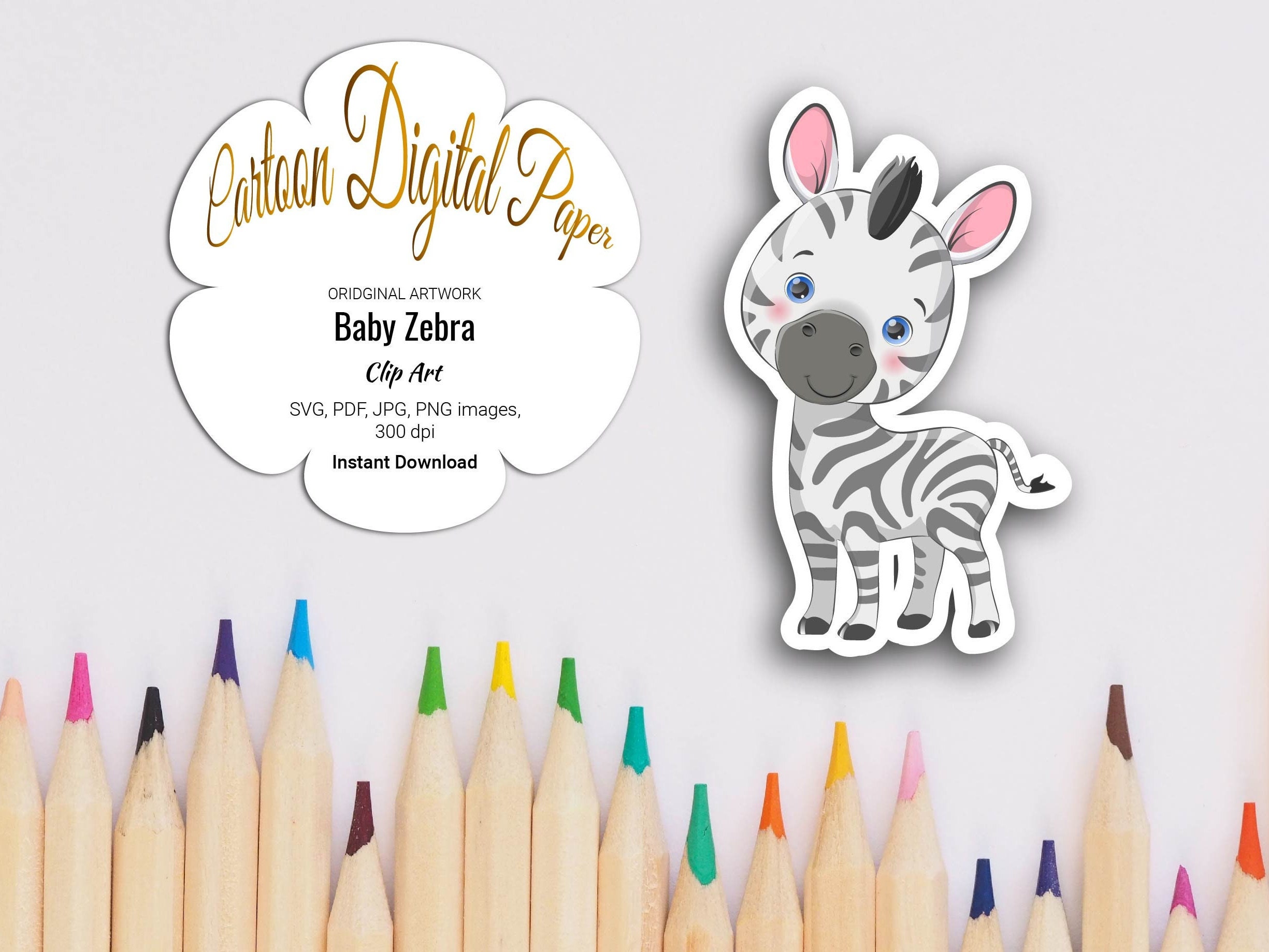 Baby Zebra Jungle Clip Art Safari Jungle African Animal Clipart, An