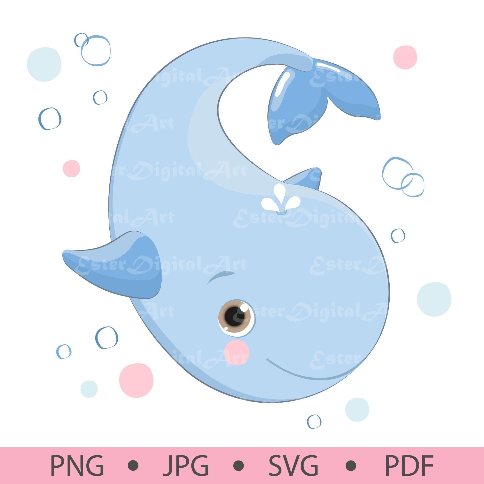 Cute Baby Whale Clipart
