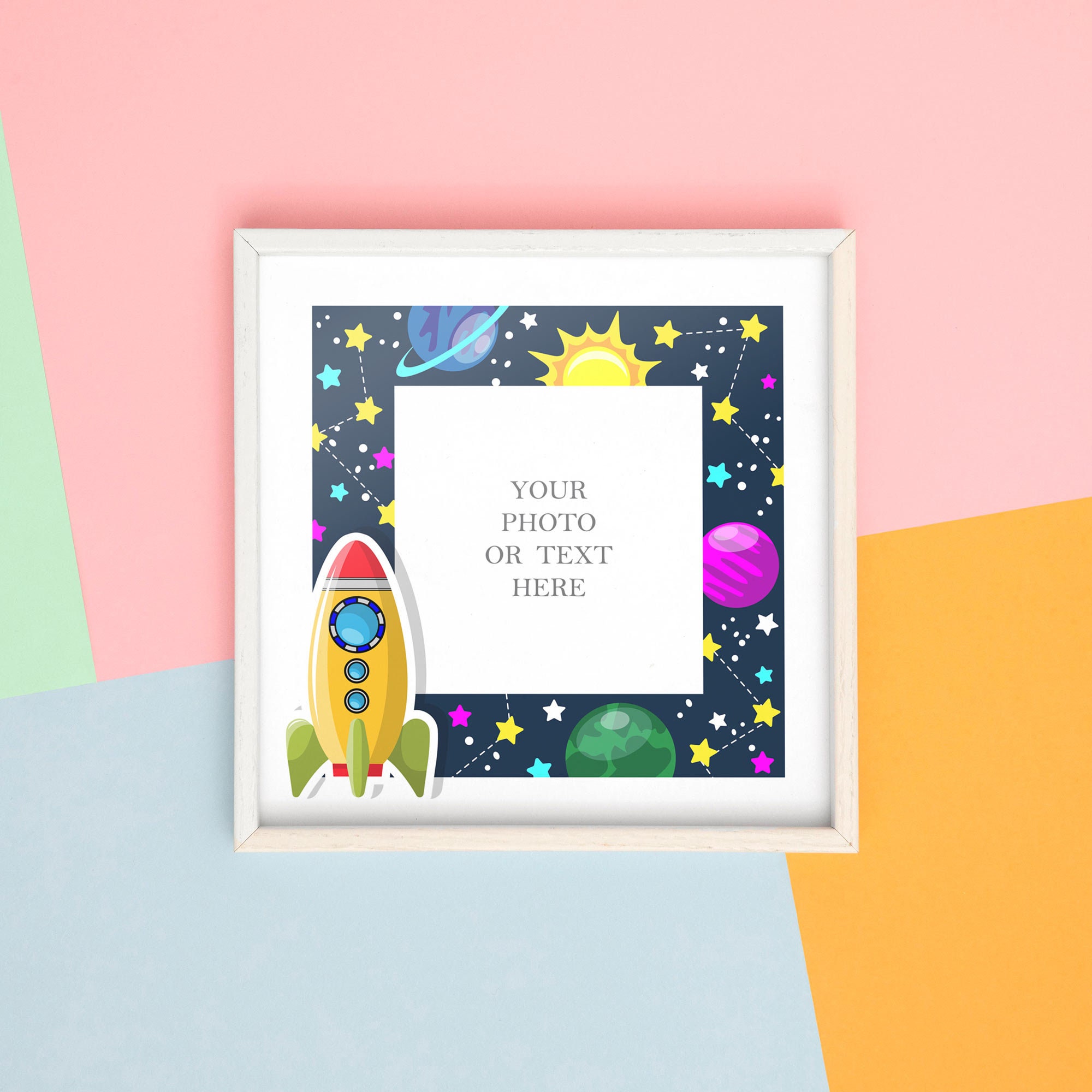 ROCKET Decor PNG Clip Art. Rocket Photo Frame Clipart. Rocket Nursery ...