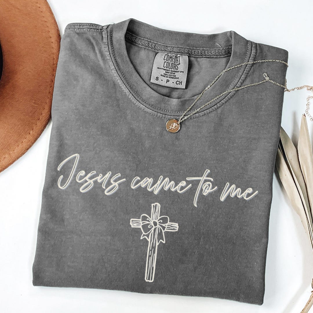 Coquette Bow Christian Cross Minimalist T-shirt Comfort Colors Tee for ...