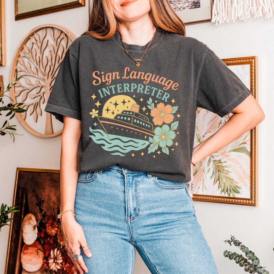 Summer Interpreter Sign Language T-shirt ASL Tee Deaf Awareness Gift ...