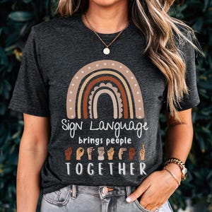 Sign Language Rainbow Tee, Deaf Culture Shirt, ASL Gift, Rainbow ...