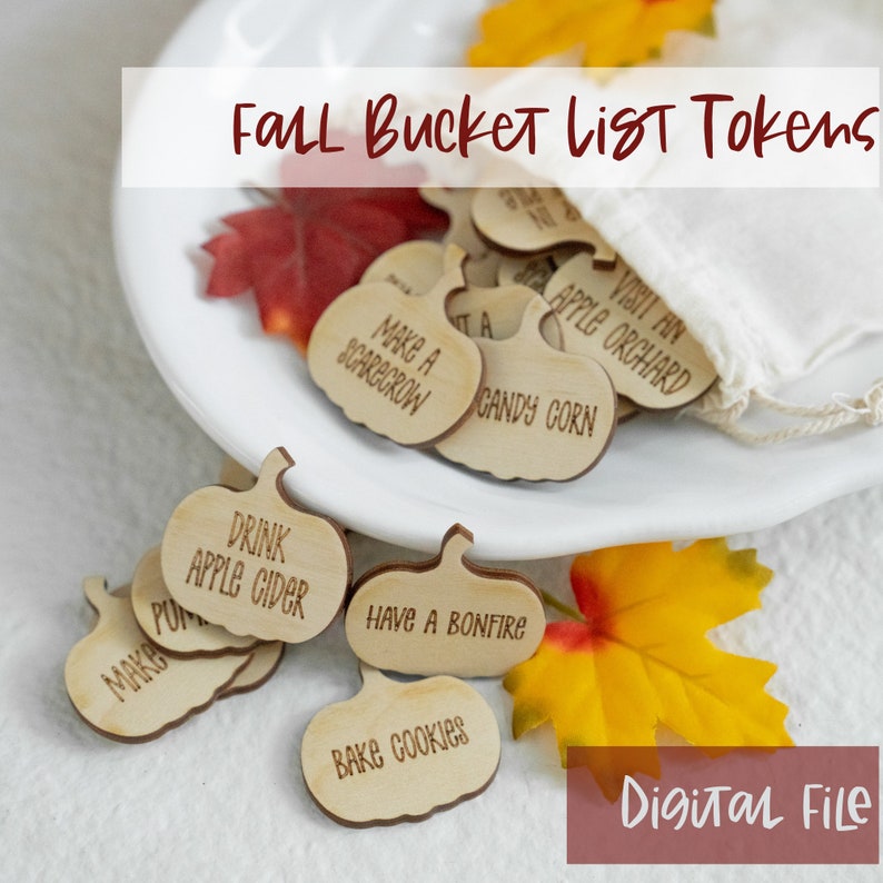 Fall Bucket List Token Digital File for Laser - Etsy
