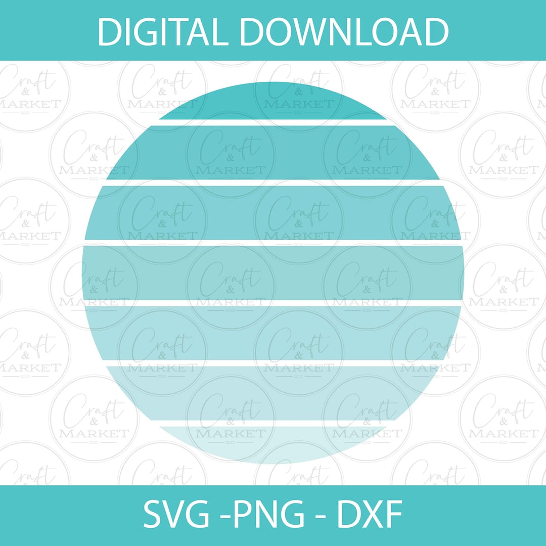 Ombre Beach Circle Digital File SVG DXF PNG - Etsy