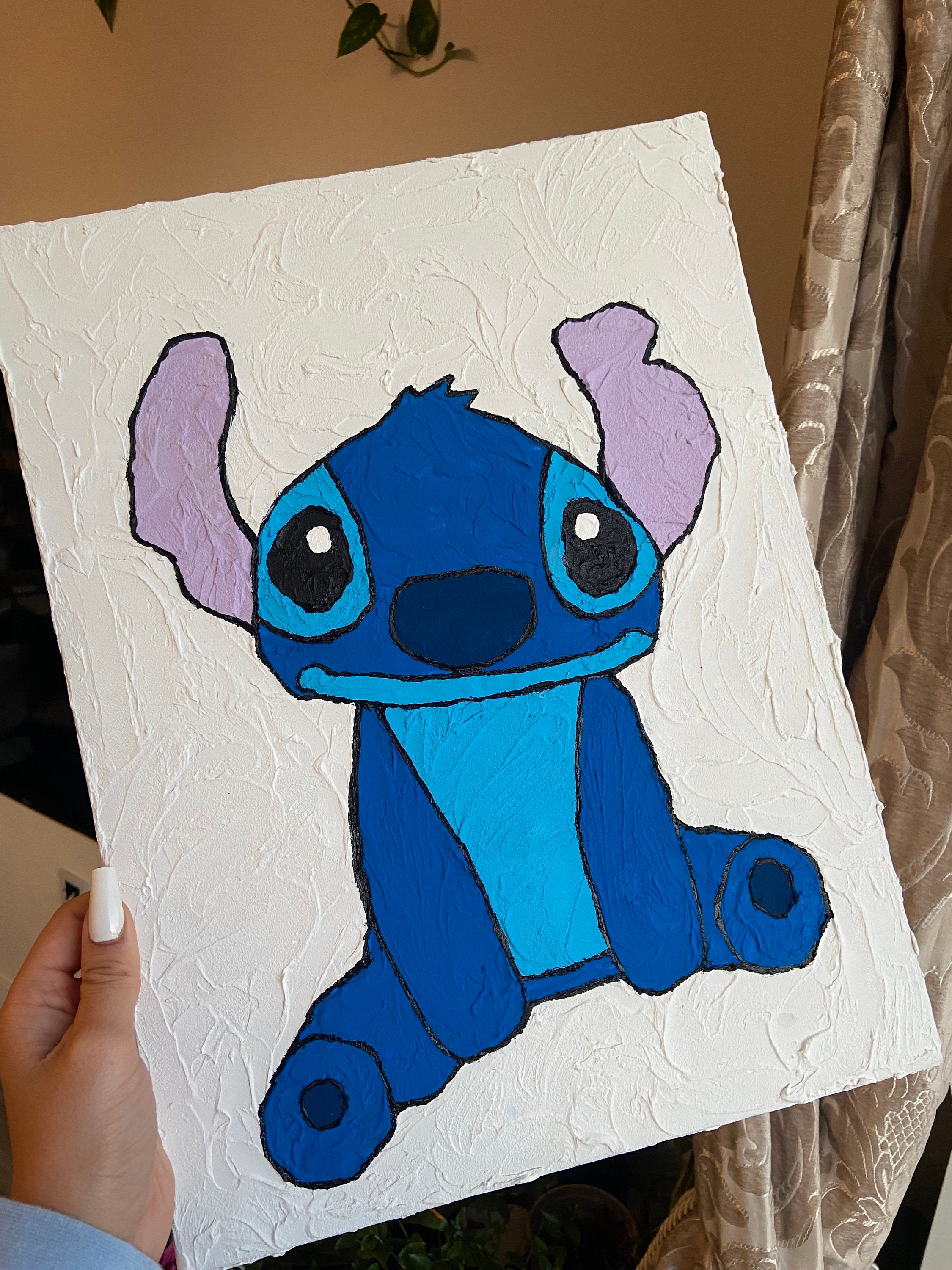 Textured Stitch Painting From Lilo and Stitch Disney, Perfect Christmas ...